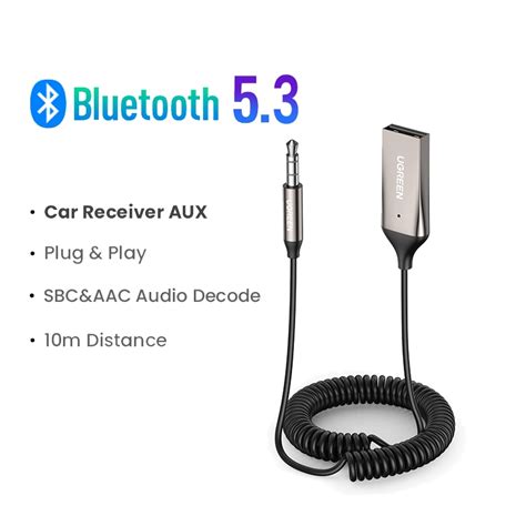 Ugreen Bluetooth Receiver 5 3 Adapter Hands Free Bluetooth Car Kits Aux Audio 3 5mm Jack Stereo