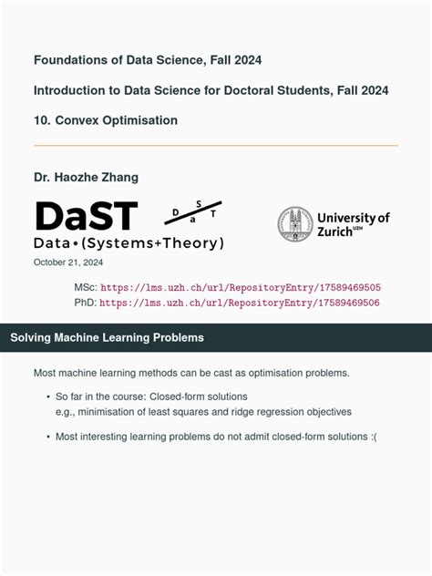 Convex Optimization In Data Science Pdf Mathematical Optimization
