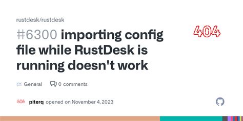 Importing Config File While Rustdesk Is Running Doesnt Work · Rustdesk