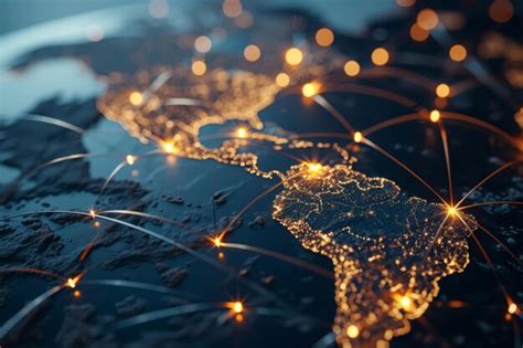 Premium Ai Image Global Worldwide Networking Digital Global Connections