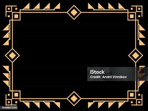 아르 데코 프레임 빈티지 선형 테두리 초대장 전단지 및 인사말 카드에 대한 템플릿을 디자인합니다 기하학적 황금 프레임 1920