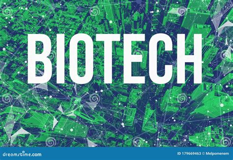 Biotech Theme with Abstract Network Patterns and Manhattan Skyscrapers Stock Image - Image of ...