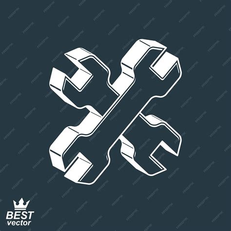 Premium Vector Two Dimensional Spanners Crossed Vector Illustration