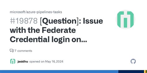 Question Issue With The Federate Credential Login On Azure Cli Task