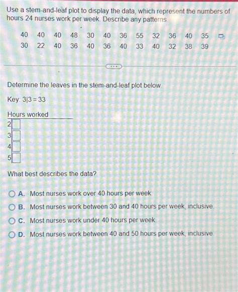 Solved Use A Stem And Leaf Plot To Display The Data Which Chegg Com
