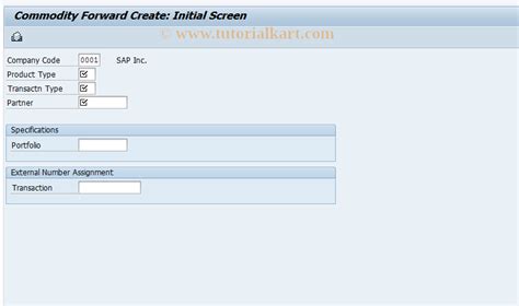 FTR CTY SAP Tcode Create Commodity Forward Transaction Code