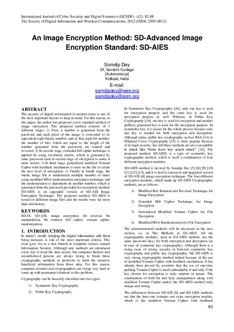 pdf an image encryption method sd advanced image encryption standard