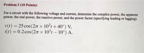 Solved Problem Points For A Circuit With The Chegg Com