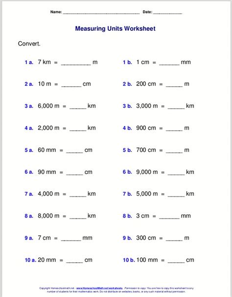 Free Grade 4 Measuring Worksheets Measurement Worksheets Measurement Conversions Metric