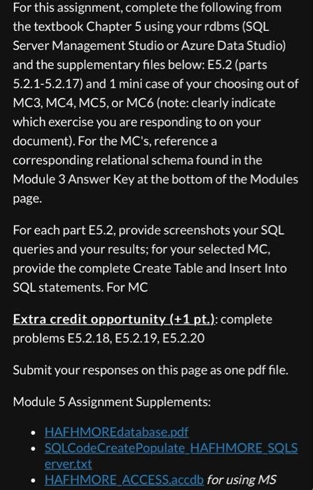 Solved The Textbook Chapter 5 Using Your Rdbms Sql Server