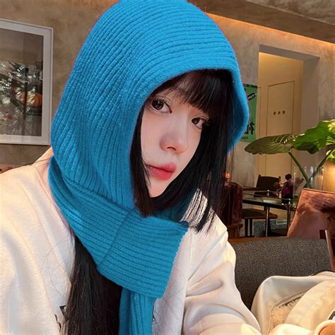 루즈루나주얼리 따뜻한 바라클라바 니트 후드 넥 워머 발라클라바