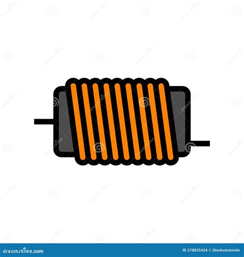 Inductor Electronic Component Color Icon Vector Illustration Stock