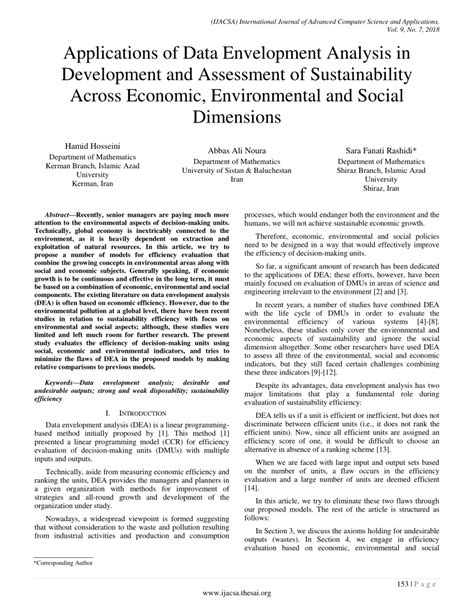 Pdf Applications Of Data Envelopment Analysis In Development And