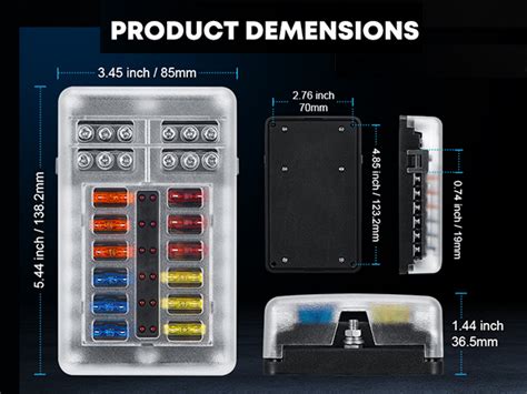 Mua Kohree 12 Way 12v Fuse Block Marine Boat Fuse Block Waterproof With Led Indicator 30pcs