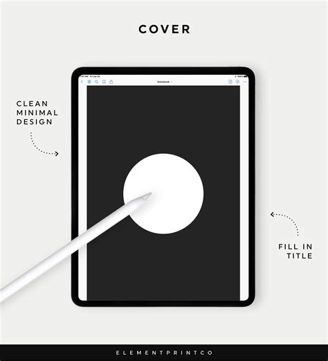 Digital Notebook With Tabs Black Minimal 8 Subject Notebook Etsy