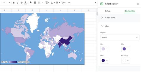 How To Create A Geographical Map Chart In Google Sheets Sheetaki