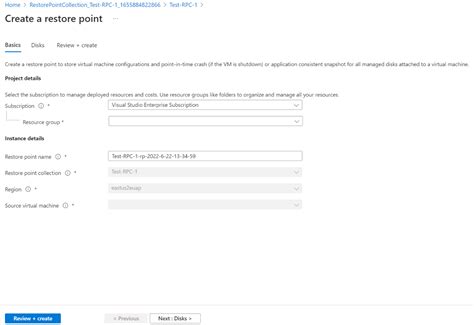 Erstellen Von Vm Wiederherstellungspunkten Mithilfe Des Azure Portals Azure Virtual Machines