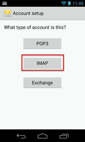 Email Setup For Android Phones Devices IMAP