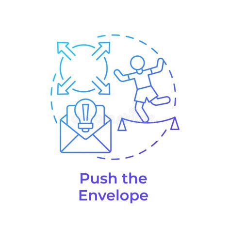 Envelope Push Blue Gradient Concept Icon Stock Vector Illustration Of Abstract Employment