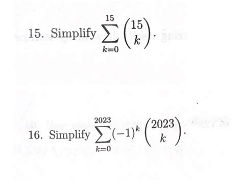 Solved Simplify ∑k015 15 K Simplify