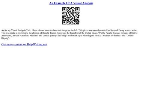 Visual Analysis Essay Examples Pdf