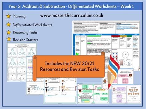 Year 2 Autumn Term Block 2 Week 1 Addition And Subtraction Differentiated Worksheets