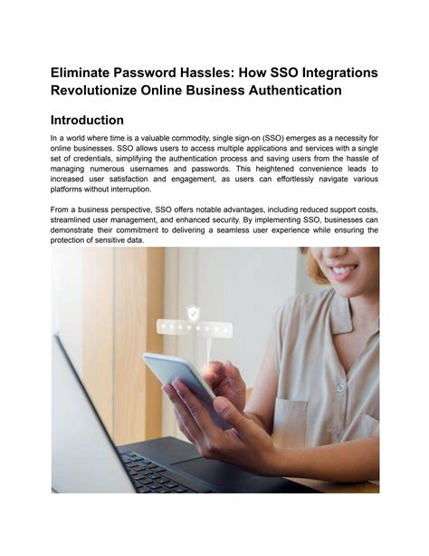 Eliminate Password Hassles How Sso Integrations Revolutionize Online Business Authentication By