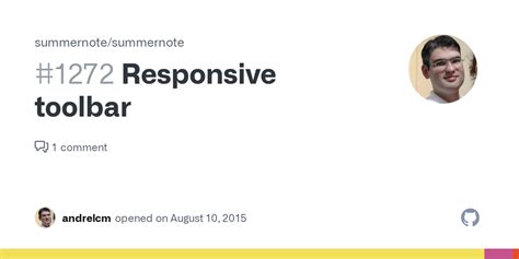 Responsive Toolbar · Issue 1272 · Summernotesummernote · Github