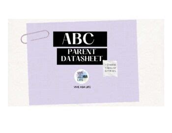 ABC Data Sheet For Parents With Behavior Definitions EDITABLE In Challenging Behaviors