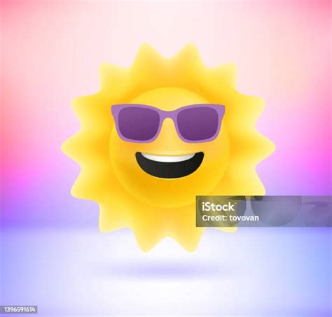 홀로그램 효과가있는 재미있는 만화 태양 3d 벡터 일러스트 레이 션 태양 하늘에 대한 스톡 벡터 아트 및 기타 이미지 태양 하늘 3차원 형태 이모티콘 Istock