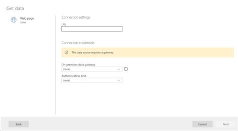 power bi dataflow web connector requires gateway microsoft fabric