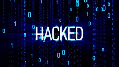 Abstract Digital Background With Blue Color Of Binary Code And Hacked Word Stock Footage