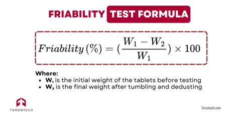 Friability Test Formula How To Calculate Tablet Durability The Right Way Torontech