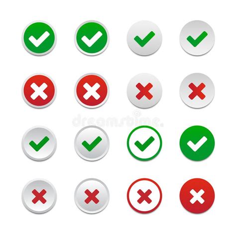 Validation Buttons Set Of Validation Buttons Isolated On White Background AFF Set