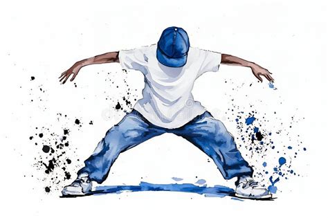 Dynamic Breakdancer Pose Watercolor Illustration Stock Illustration Illustration Of Splatter