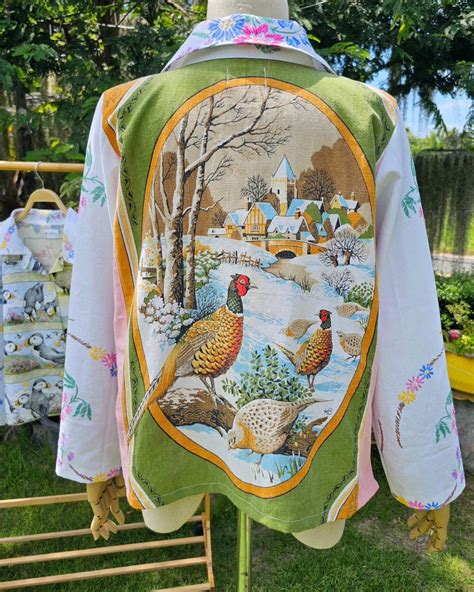 Handmade Upcycled Vintage Tea Towel Shirt Etsy