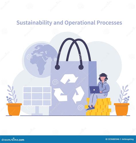 Sustainability And Operational Processes Concept Flat Vector