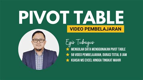 Master Pivot Table Video Pembelajaran Kelaskaririd