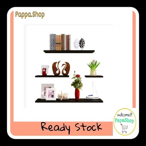 Pappashop Floating Rack Floating Shelves Wall Shelves Wall Rack Shelf Rak Dinding 4 In1