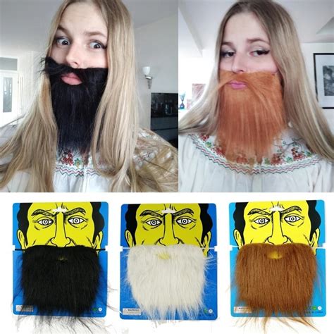 Fake Beards Old Man Mustache Costume Halloween Funny Beard Facial Hair