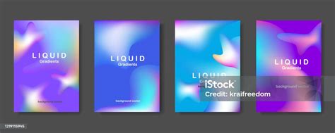 액체 그라데이션 색상 배경 디자인입니다 컬러 생생한 그라데이션 배경 포스터 커버의 집합입니다 미래 지향적 인 디자인 포스터 Eps10 벡터 0명에 대한 스톡 벡터 아트 및