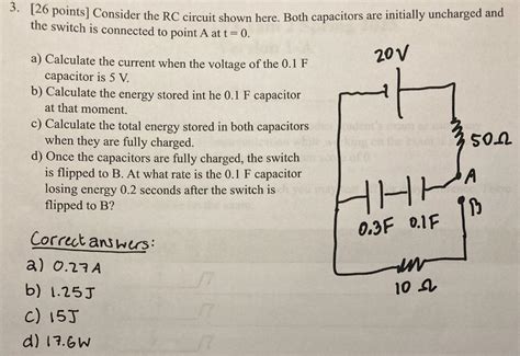 Solved 3 [26 Points] Consider The Rc Circuit Shown Here