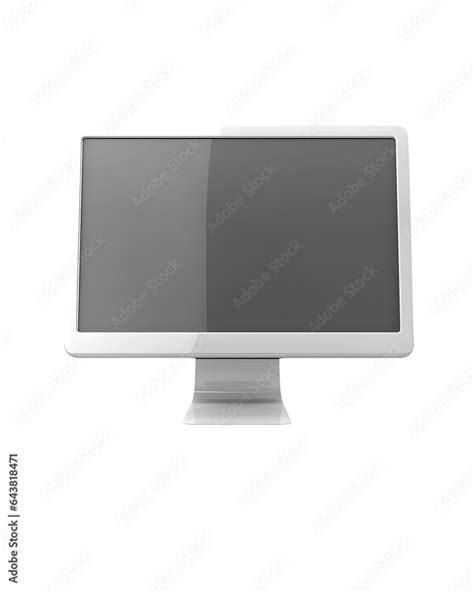 Turned Off Computer Screen Isolated On Transparent Background Generative Ai Stock Illustration
