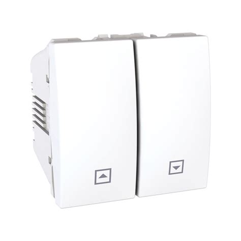 Pulsador Doble Persianas Blanco Schneider Unica U