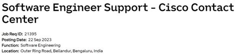 Dm Your Resume If Interested Software Engineer Support Cisco Contact