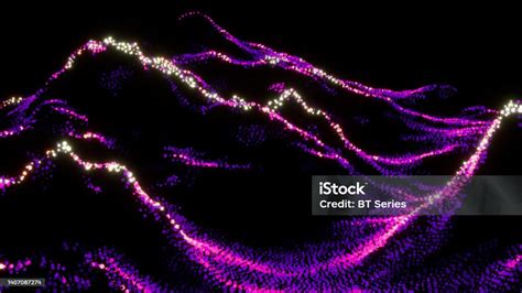 네온 추상 산 풍경 06 Var 빛나는 도트 입자 3d 배경 동적 배경 화면 0명에 대한 스톡 사진 및 기타 이미지 0명