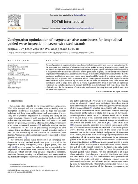 Pdf Configuration Optimization Of Magnetostrictive Transducers For Longitudinal Guided Wave