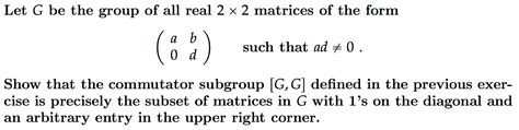 Solved Commutator Subgroup Matrix The Commutator Subgroup