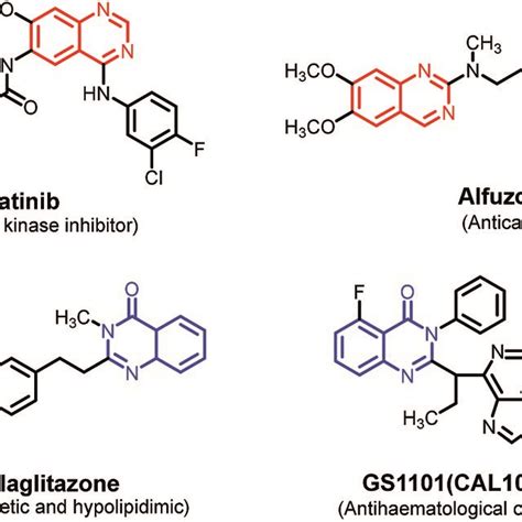 Selected Examples Of Market Available Drugs With Quinolone And