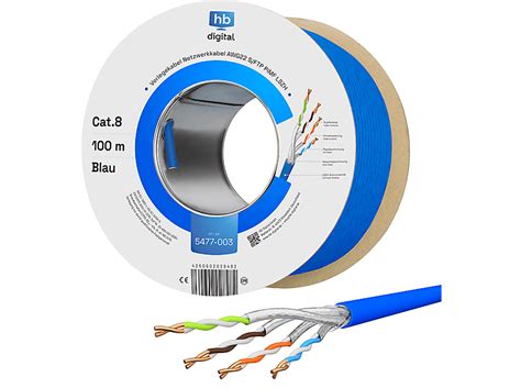 HB-DIGITAL CAT 8 Ethernet max.2000 MHz S/FTP AWG22 LSZH CAT.8 ...